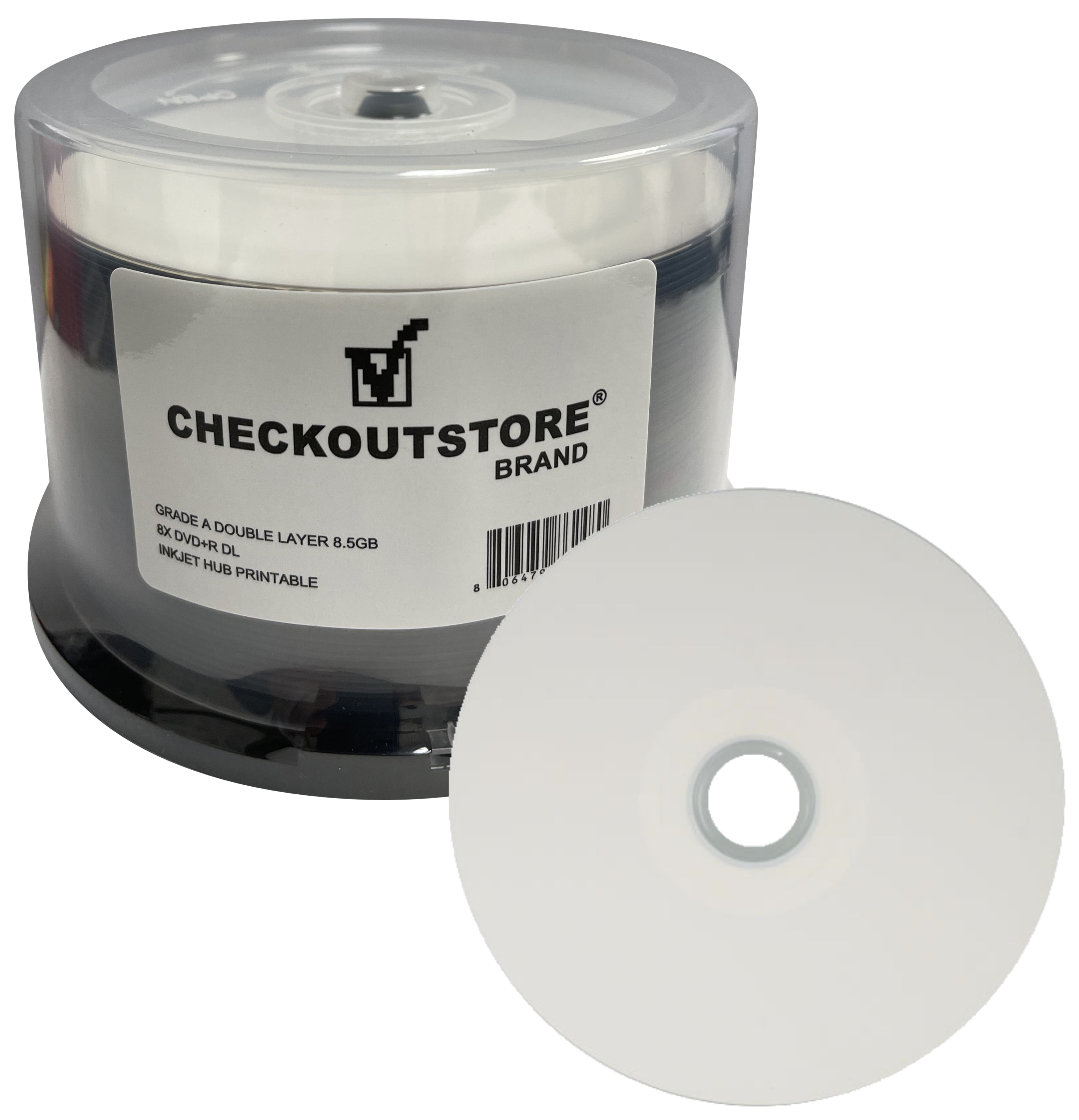 CheckOutStore 200 Grade A Double Layer 8.5GB 8X DVD+R DL White Inkjet ...