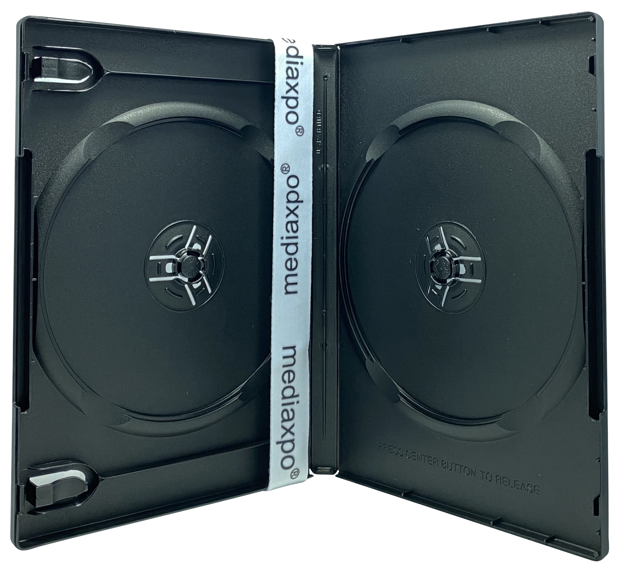 CheckOutStore Premium Black Double DVD Cases, Standard Size, Plastic ...