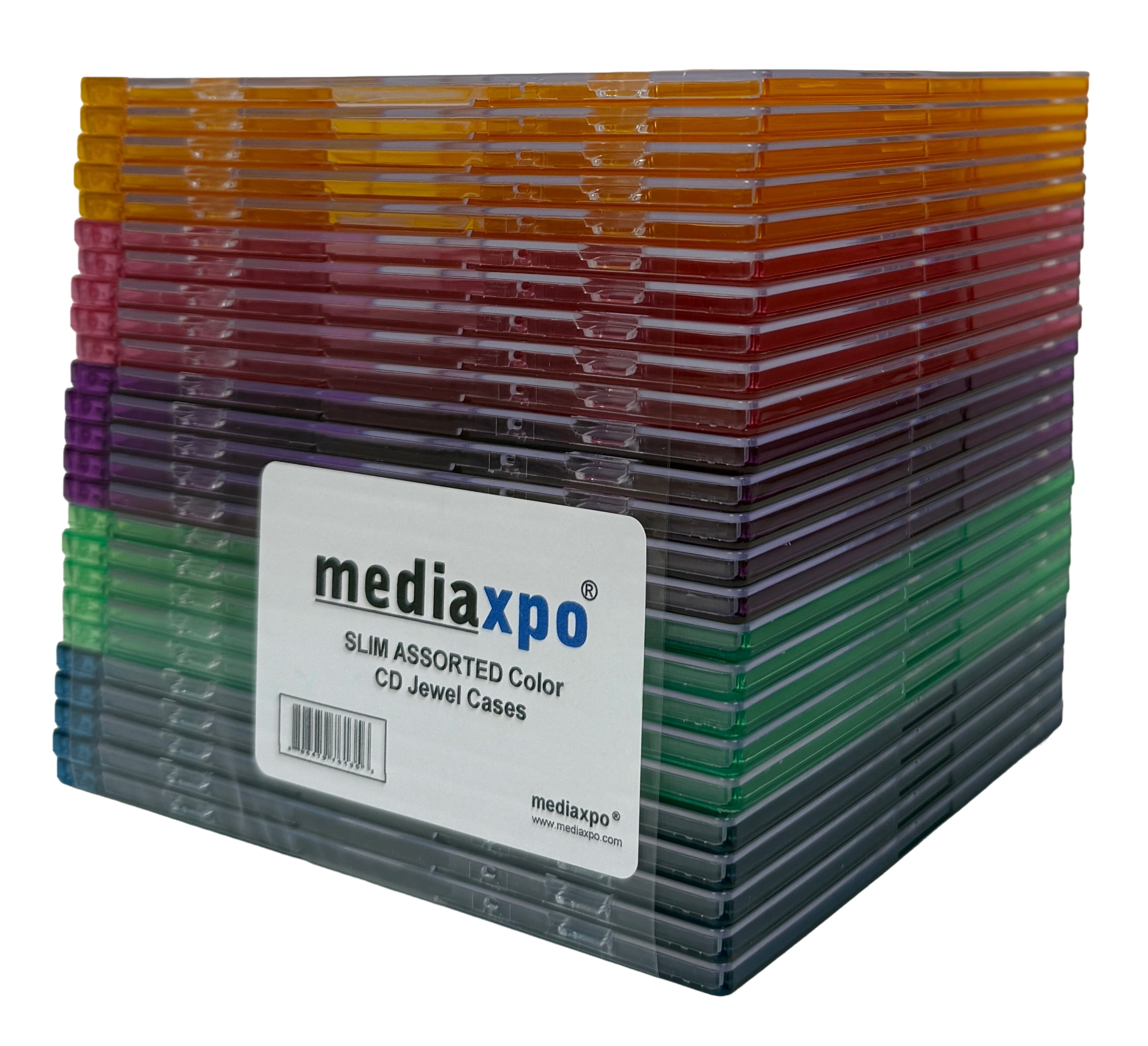 CheckOutStore 25 Slim Assorted Color CD Jewel Cases - Walmart.com