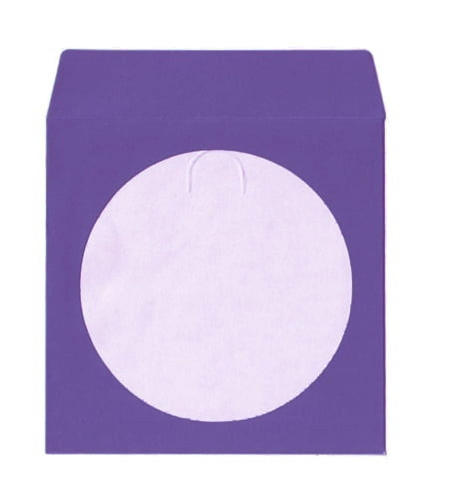 CheckOutStore 300 Purple Color Paper CD Sleeves with Window & Flap ...
