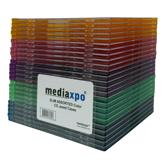 CheckOutStore 400 Slim Assorted Color CD Jewel Cases - Walmart Business ...