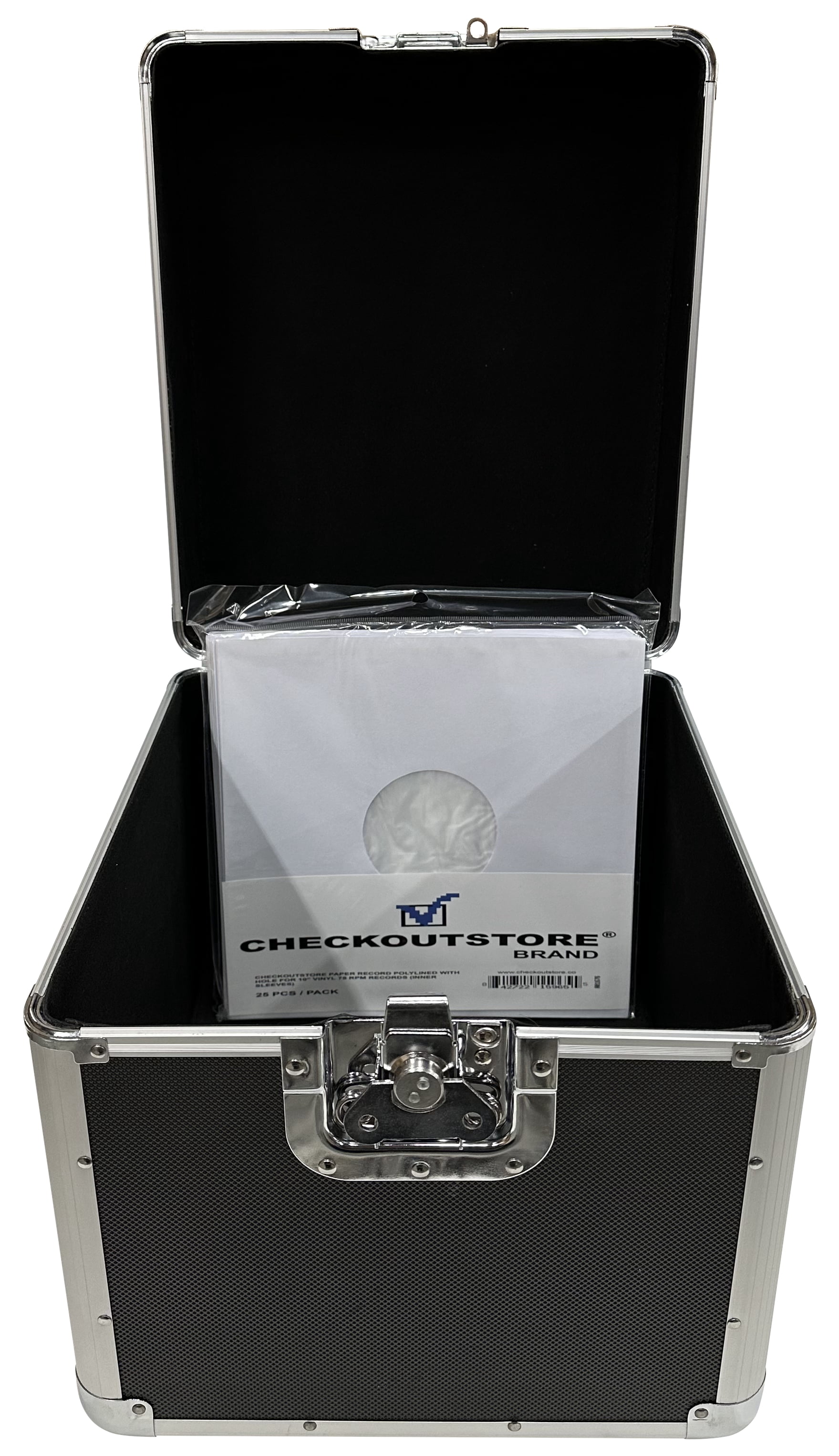 CheckOutStore Black Aluminum 10" (25cm) 78 RPM Vintage Record Storage ...