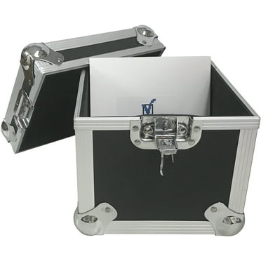 Way Basics 2 Tier Vinyl Storage Box Cube, LP Record Album Turntable ...