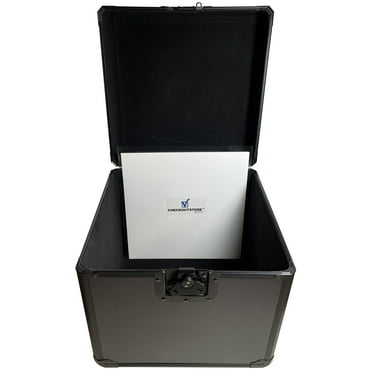 CheckOutStore Silver Aluminum 7" 45 RPM Record Storage Box (Holds 100 ...