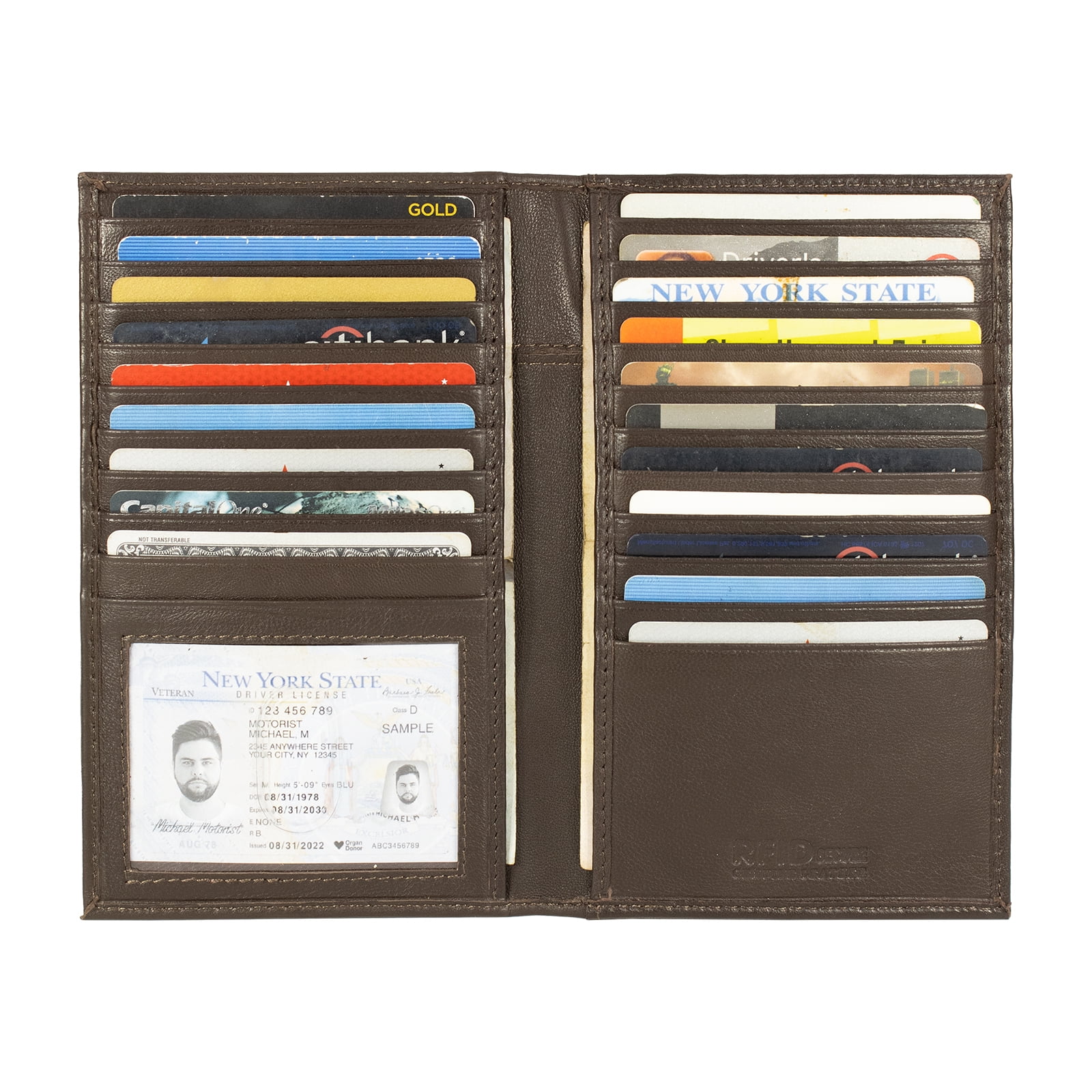 Checkbook Cover, Genuine Leather Bifold Long Checkbook with RFID ...