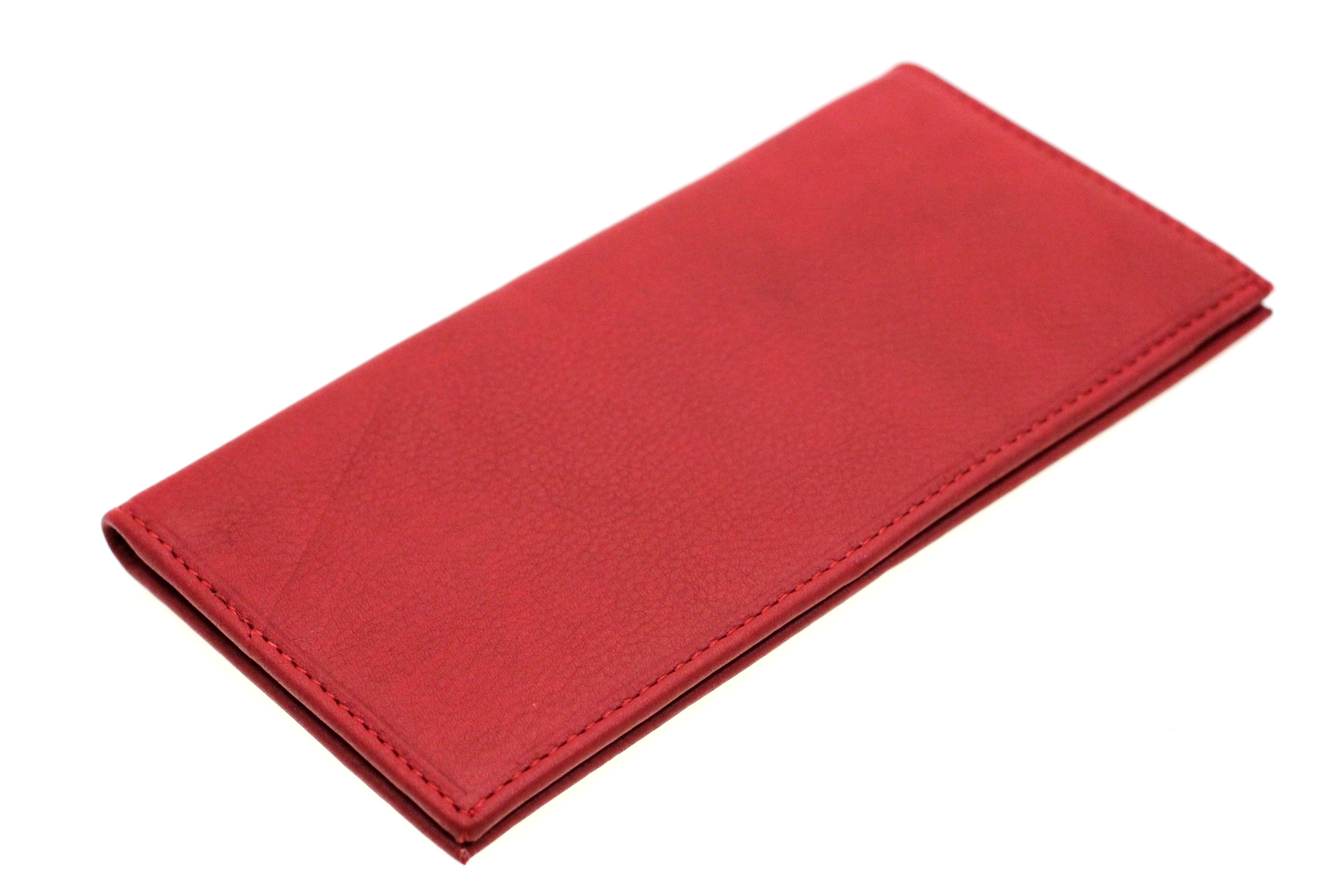 Checkbook Cover Holder Super Slim Plain Mens Womens Genuine Leather ...