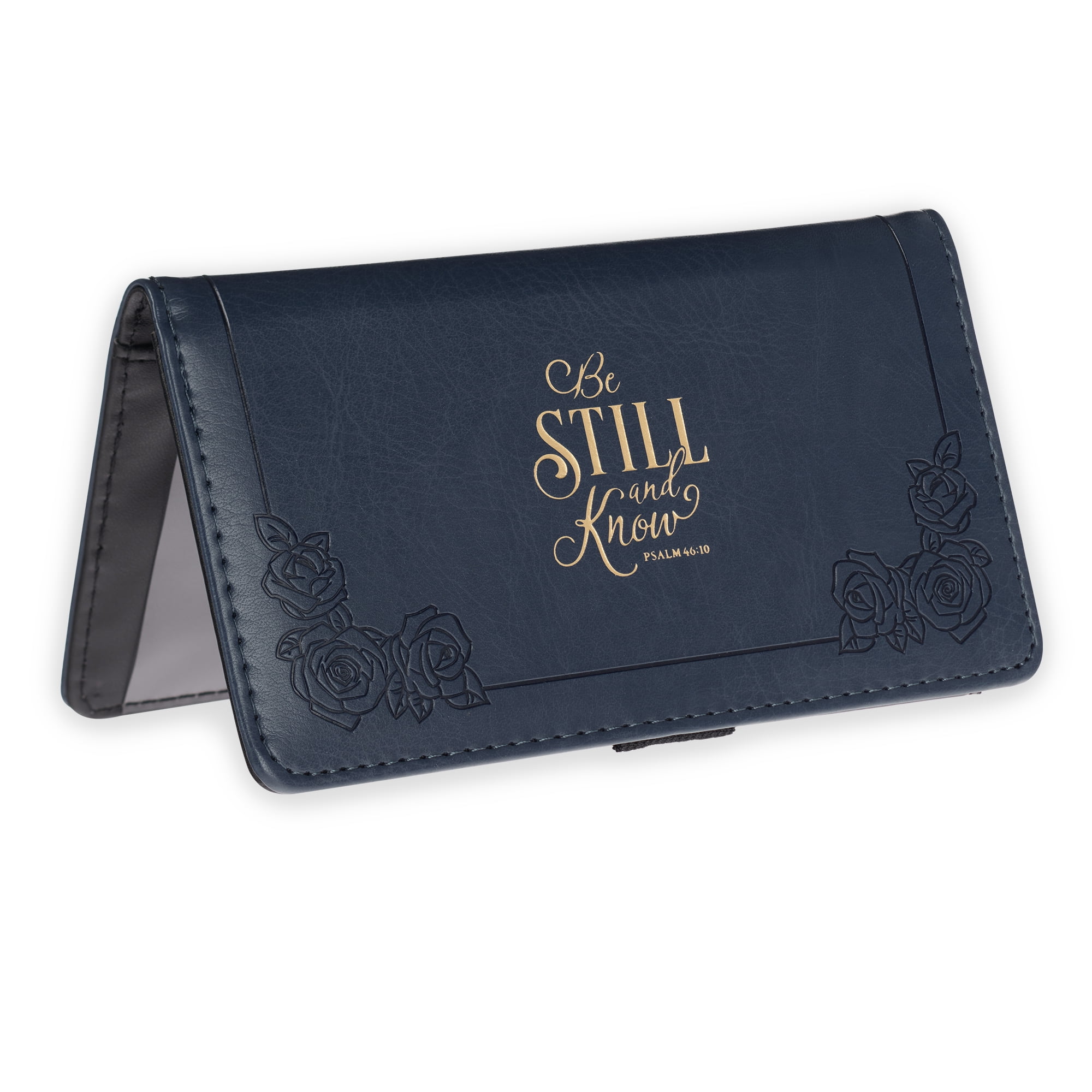 Checkbook Cover Navy Be Still Psa. 46:10 - Walmart.com