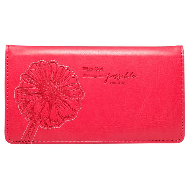 Checkbook Cover Pink All Things Possible Matt. 19:26 - Walmart.com