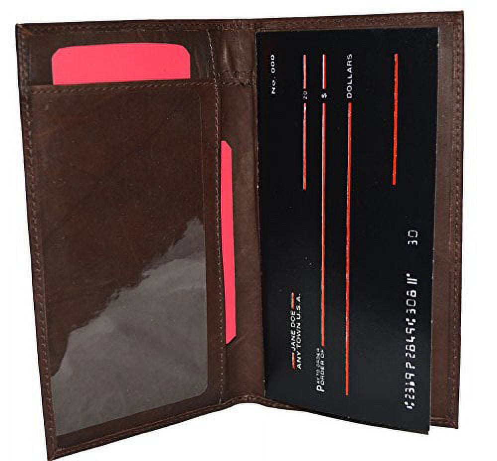 Checkbook Cover Plain Genuine Leather by Leatherboss - Walmart.com