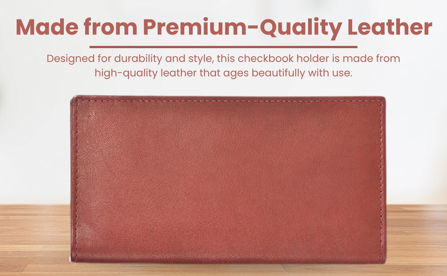 Leatherboss Genuine Leather Plain Checkbook Cover - Walmart.com