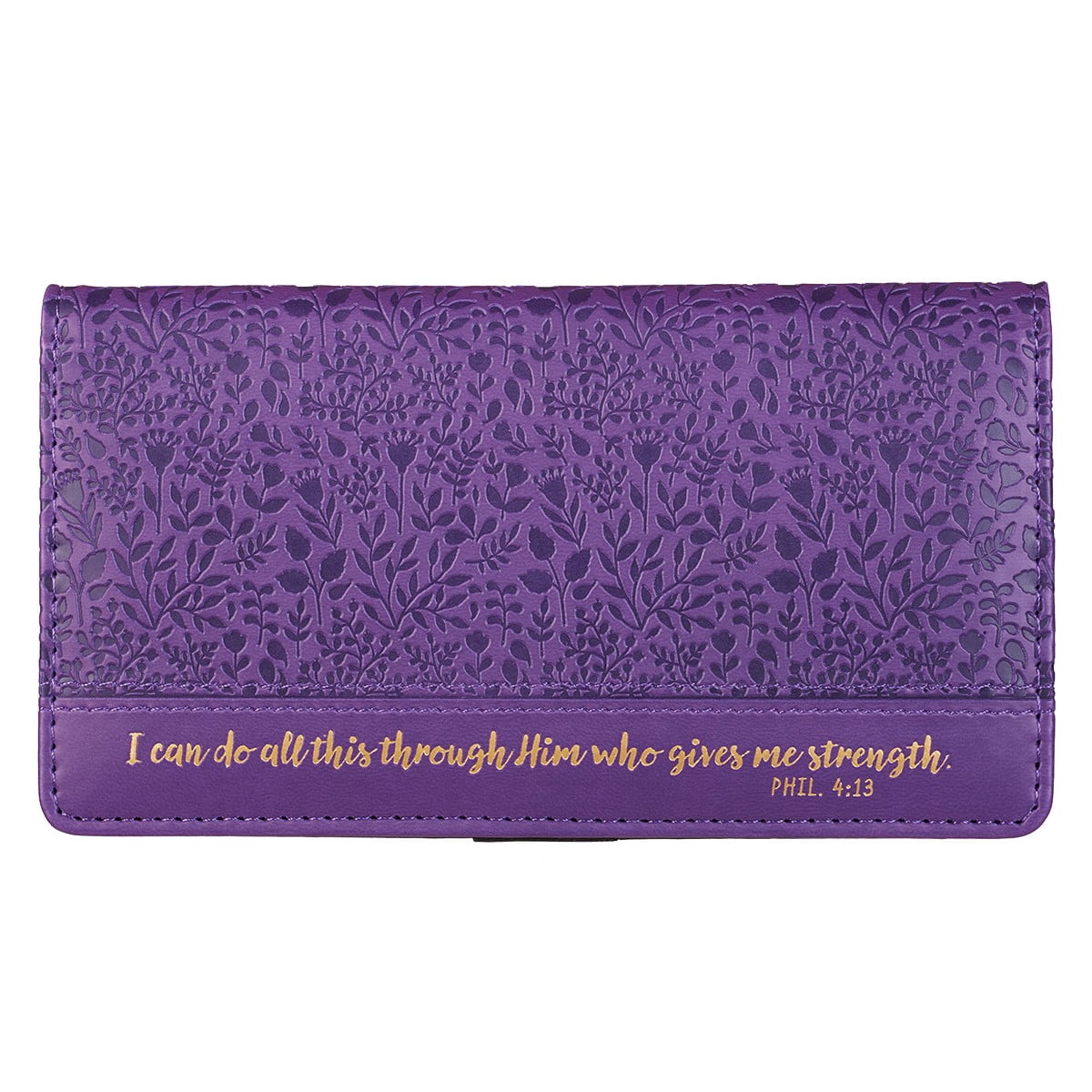 Checkbook Cover Purple All This Through Him Phil. 4:13 - Walmart.com