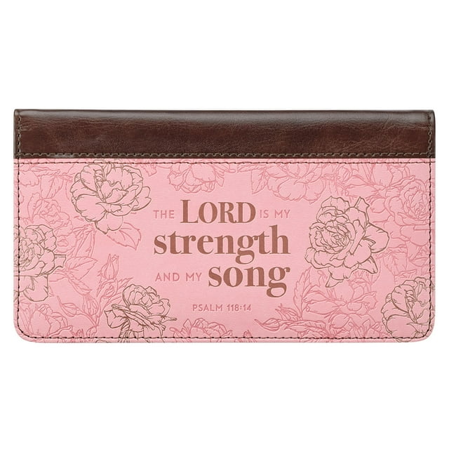 Checkbook Cover for Women My Strength and my Song Christian Pink Wallet ...