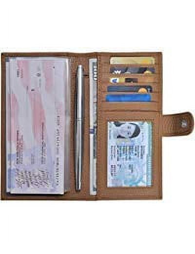 Checkbook Cover for Duplicate Checks - Leather RFID Secure Cover with ...