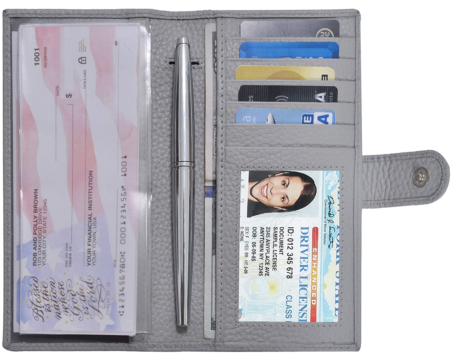 Checkbook Cover for Men and Women - Leather RFID Secure Standard ...