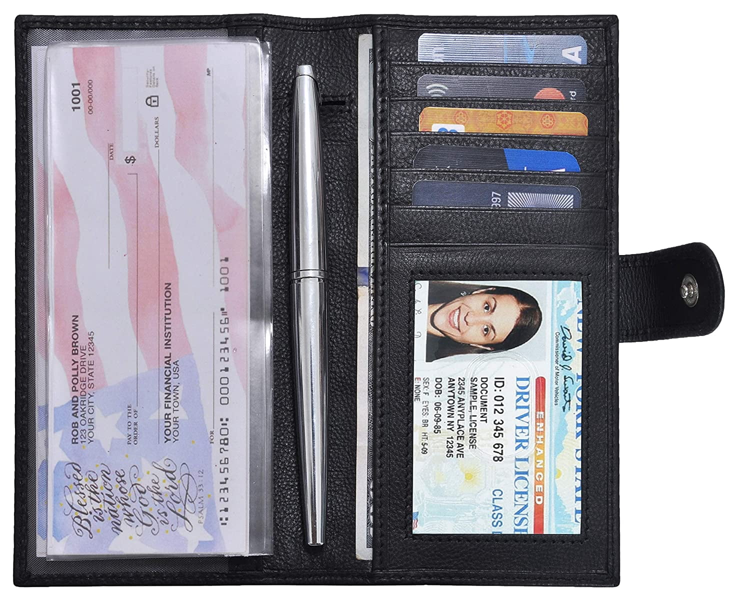 Walmart Leather RFID Secured Checkbook Wallet Case for Men and Women ...