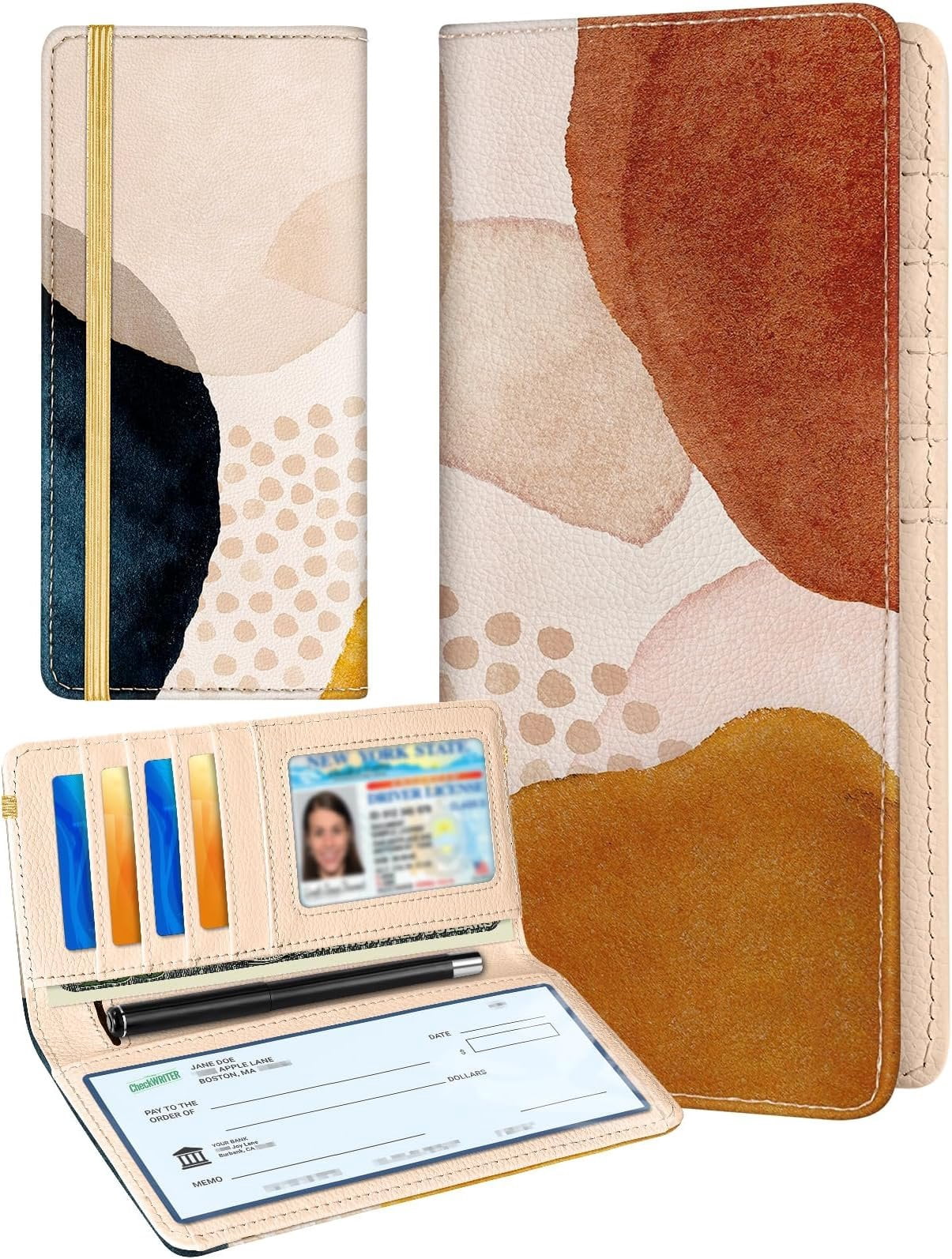 Checkbook Cover for Personal Duplicate Checks - Leather Check Book ...