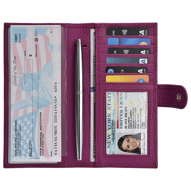 Checkbook Covers for Men and Women - Leather RFID Blocking Standard ...