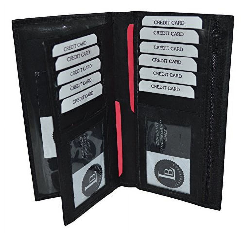 Checkbook Credit Card Holder Leather Wallet with Pull Out Checkbook by ...