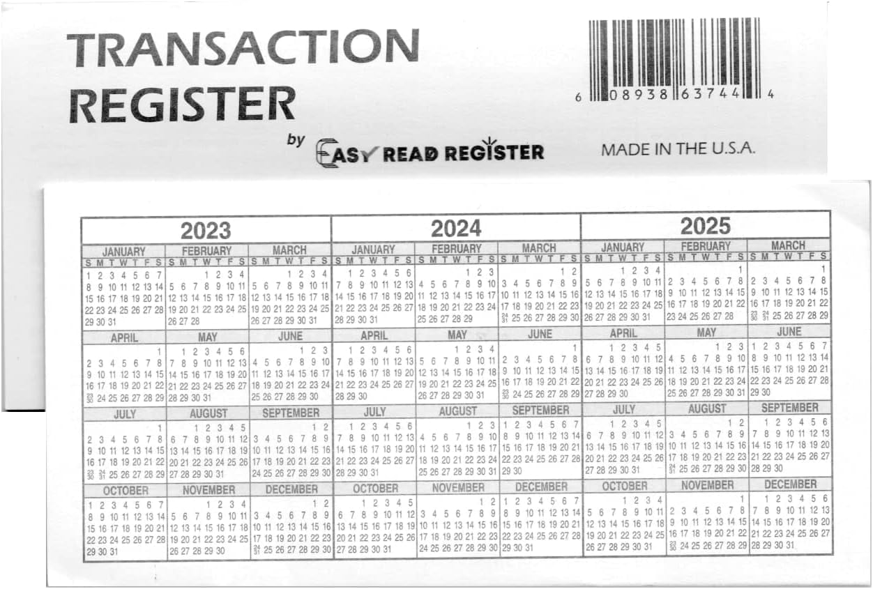 Checkbook Register, Made in The USA, Check Registers for Personal ...