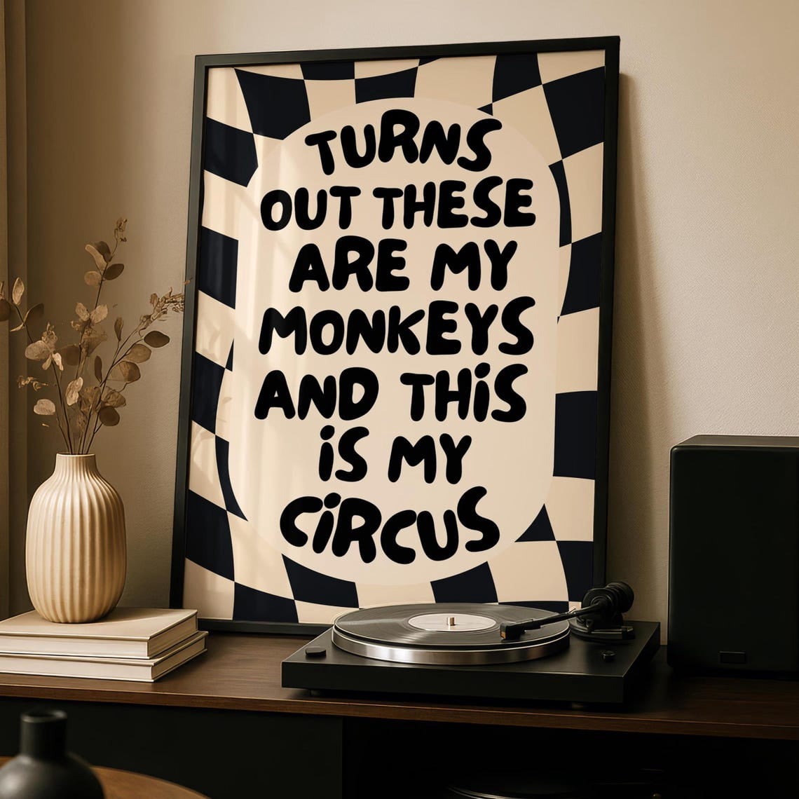 Checked Family Print, Alternative Wall Poster, Unframed Paper Poster ...