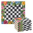 Checked Flower Kitchen Cloth Dish Towels for Drying Washing Absorbent ...