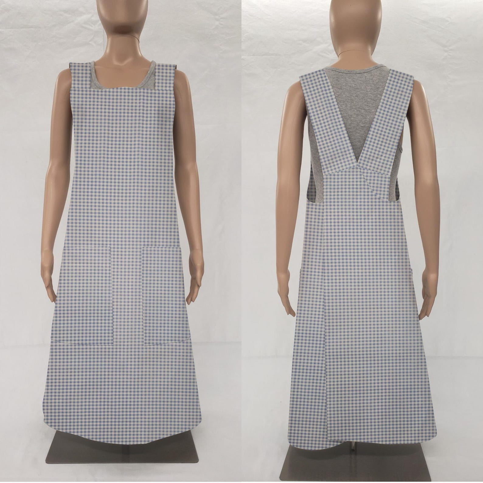 Checked Gingham Cross Back Apron by Penny's Needful Things (Light Blue ...