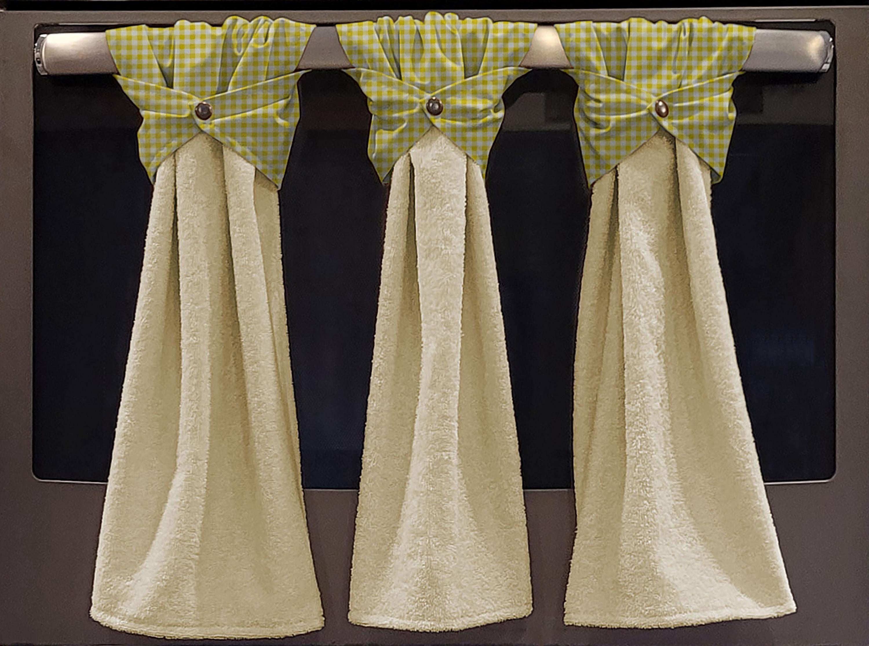 Checked Gingham Wraparound Snap Hanging Towels (Set of 2) by Penny's ...
