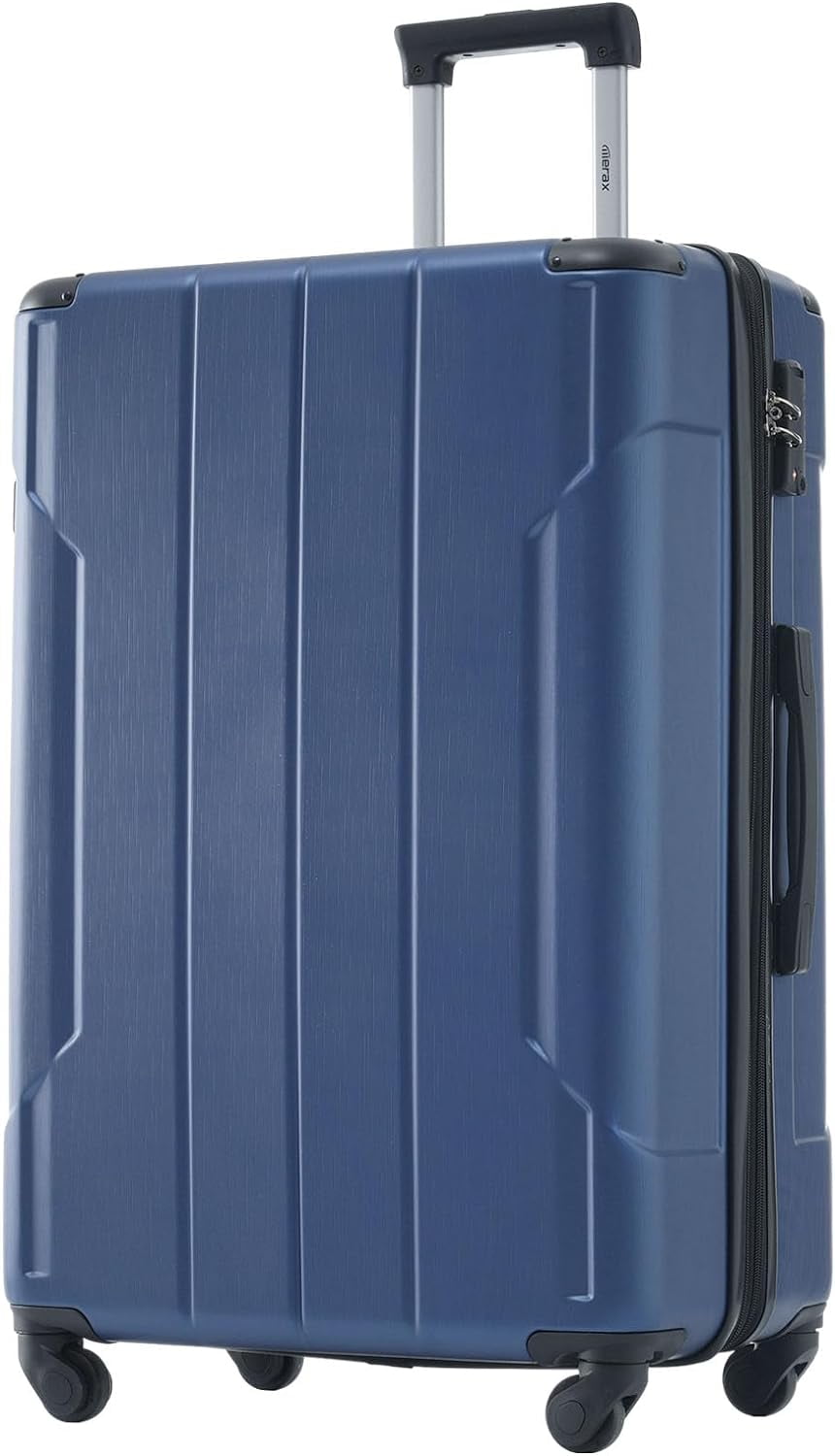 Checked-Large Luggage with Wheels Aluminum Alloy Corner Hard Shell ...