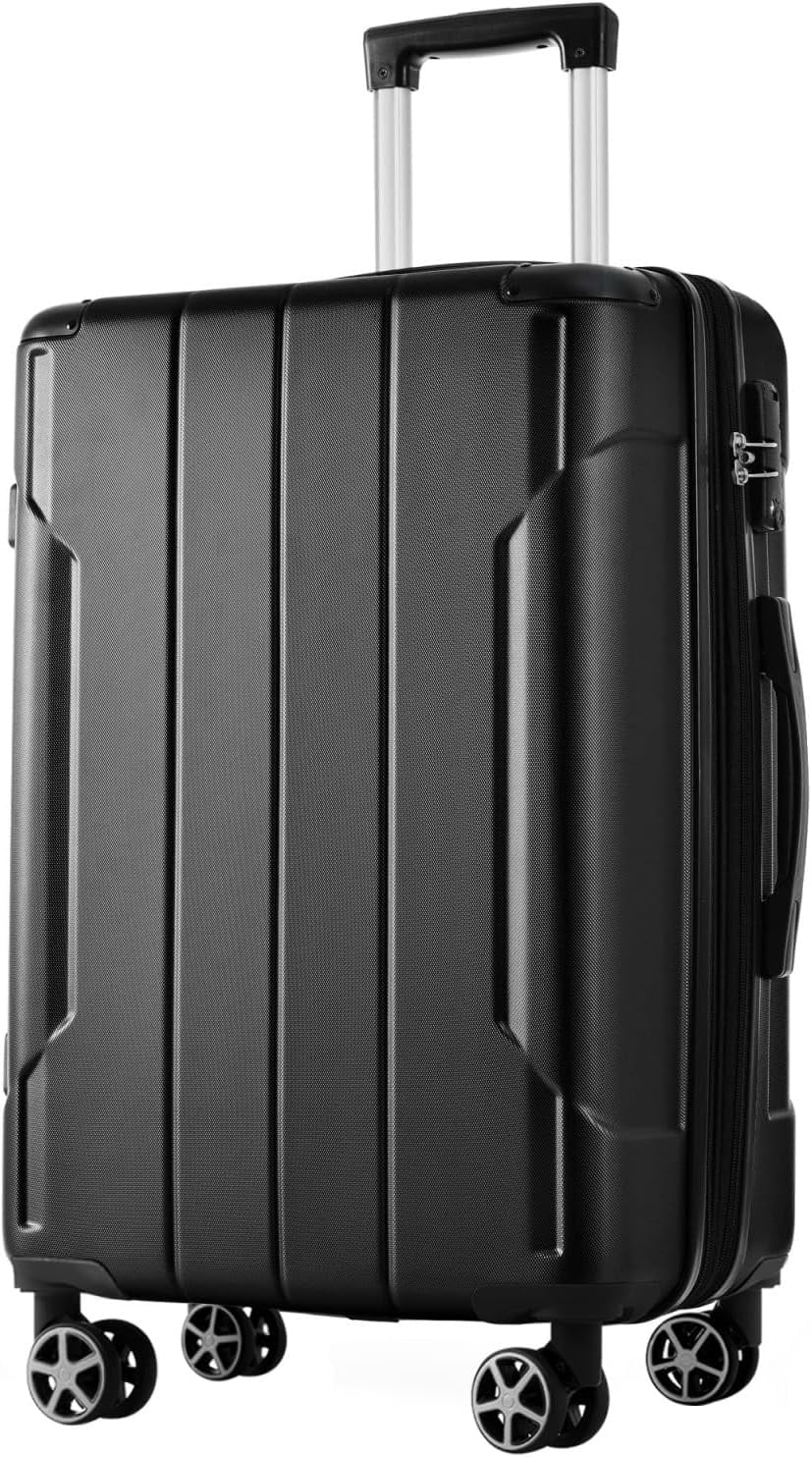 Checked-Large Luggage with Wheels Aluminum Alloy Corner Hard Shell ...