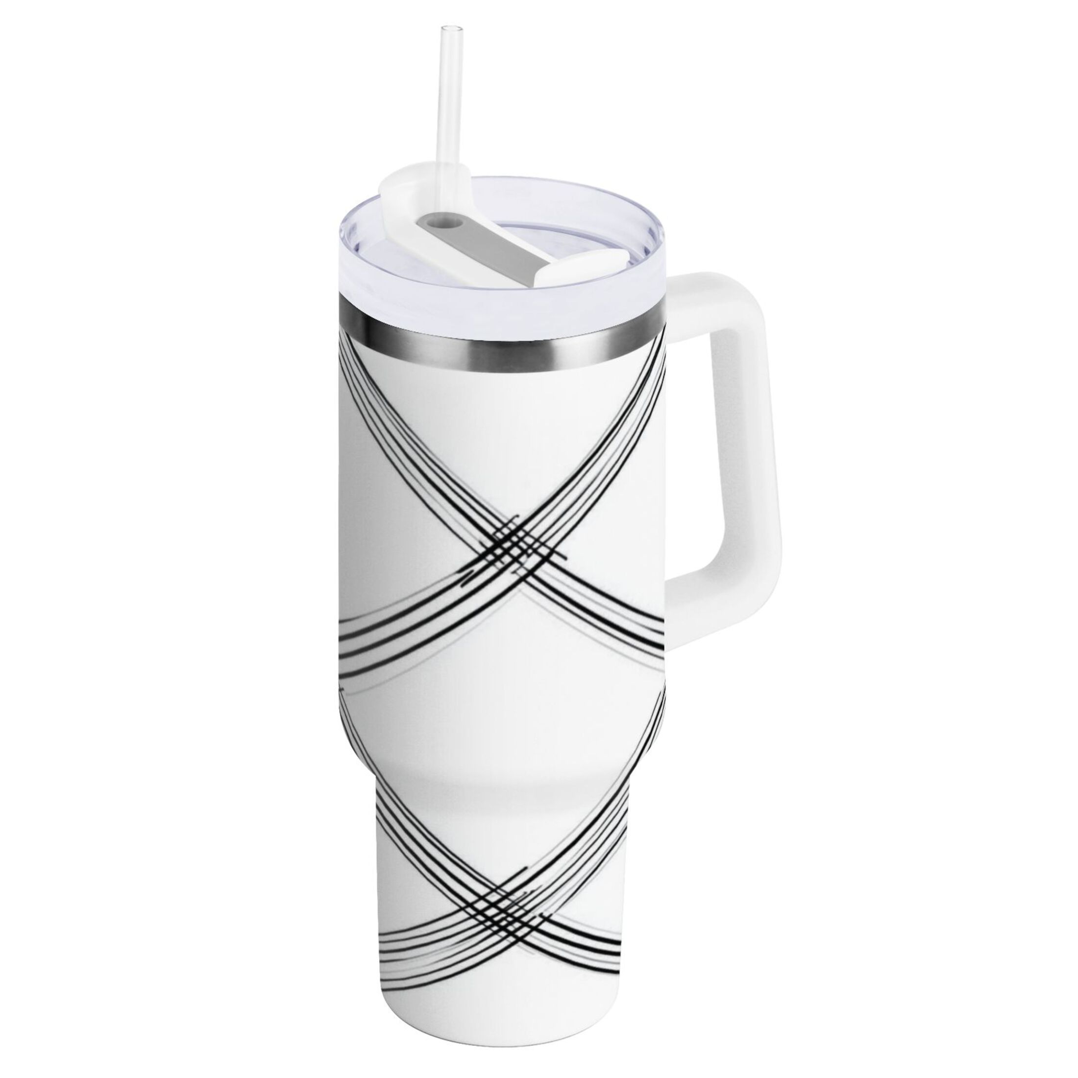 Checked Line Design Water Bottles 30oz Insulated Tumblers Double-Walled ...