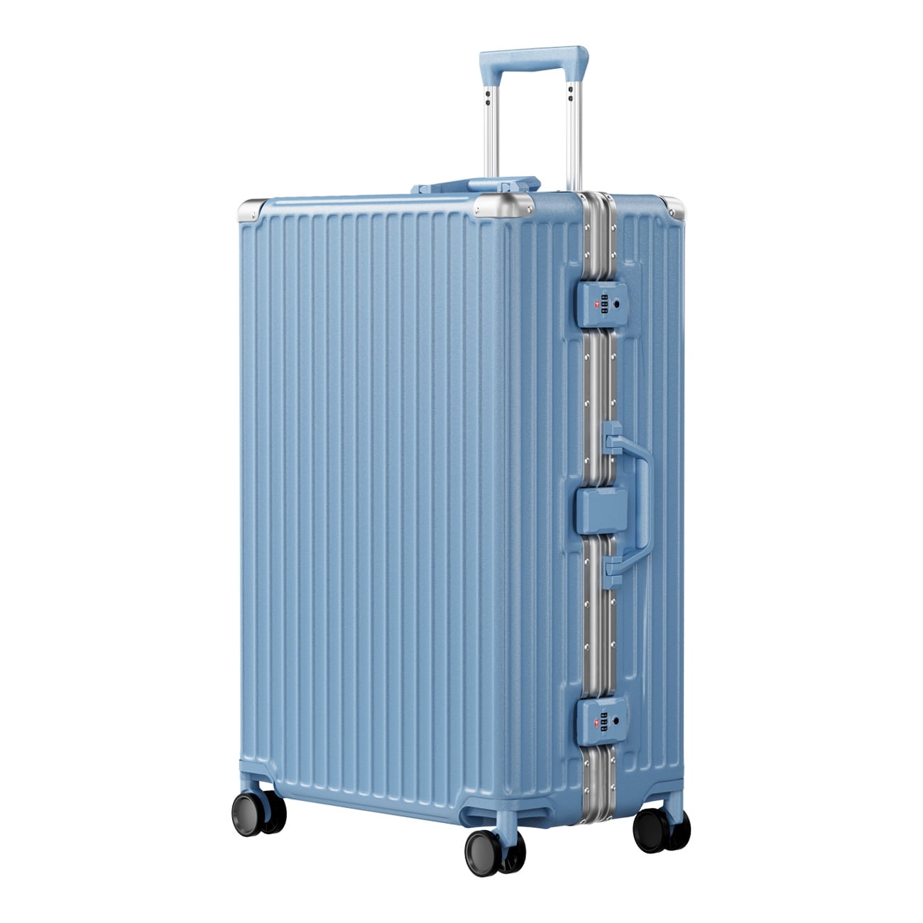 Checked Luggage PC ABS Aluminum Frame Hardside Zipperless Suitcase with ...
