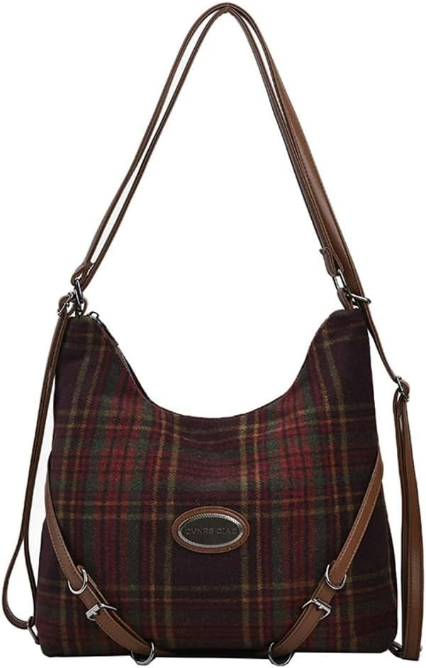 Checked Shoulfer Bag for Women Fashion Colored Plaid Tote Handabg ...