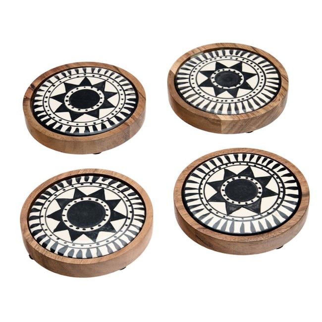 Checker Ceramic & Wood Coasters - Walmart.com