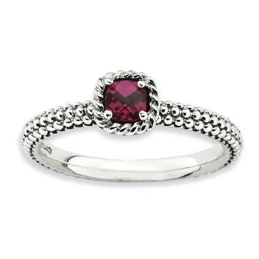Created Ruby Sterling Silver Single-Stone Ring - Walmart.com