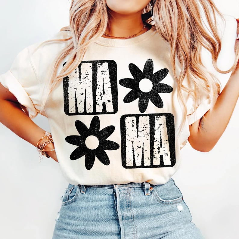Checker Mama Shirt, Mama Shirt, Floral Mama Shirt, Floral Checker Shirt ...
