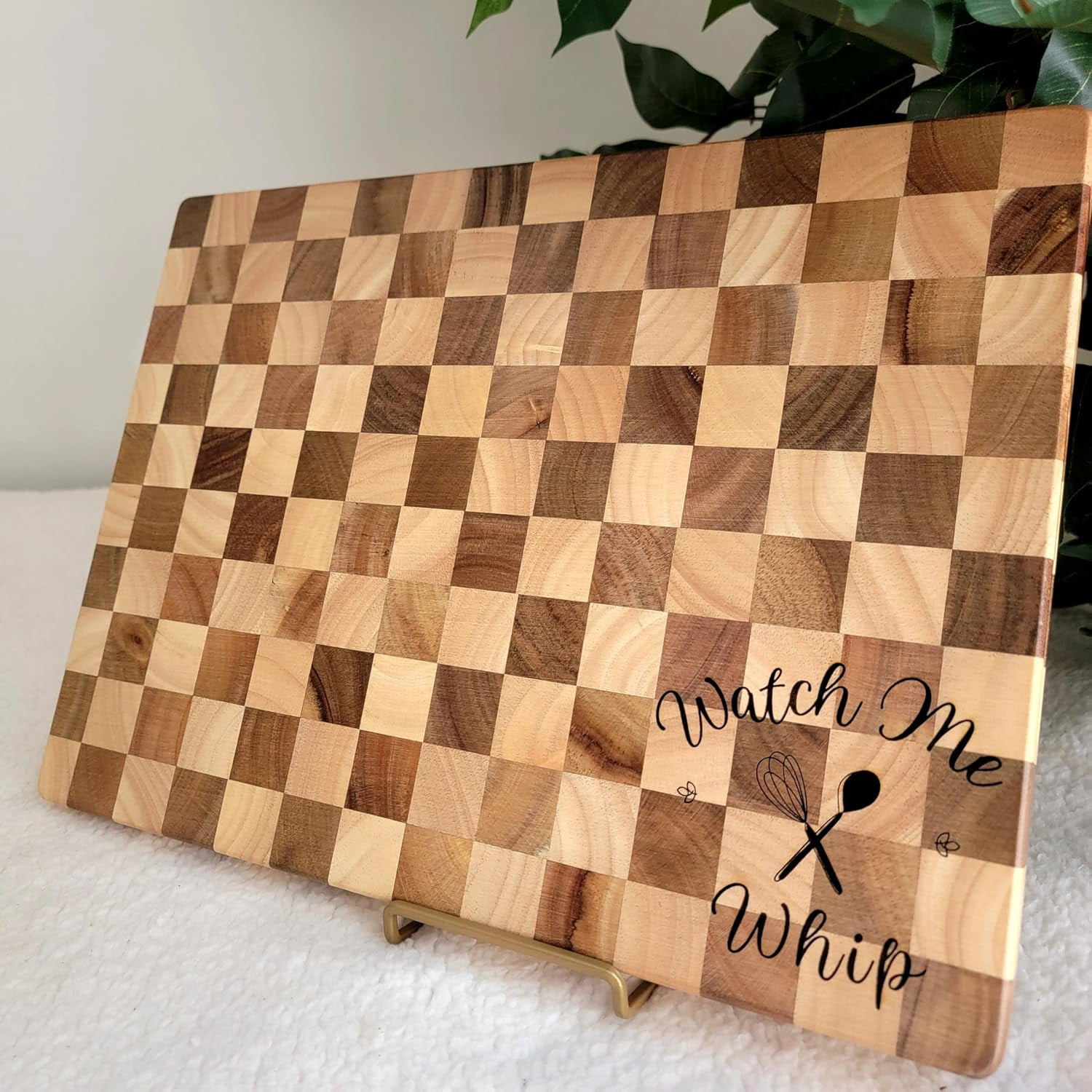 Checker Pattern Cutting Board. End Grain Butcher Block. Kitchen Cutting ...