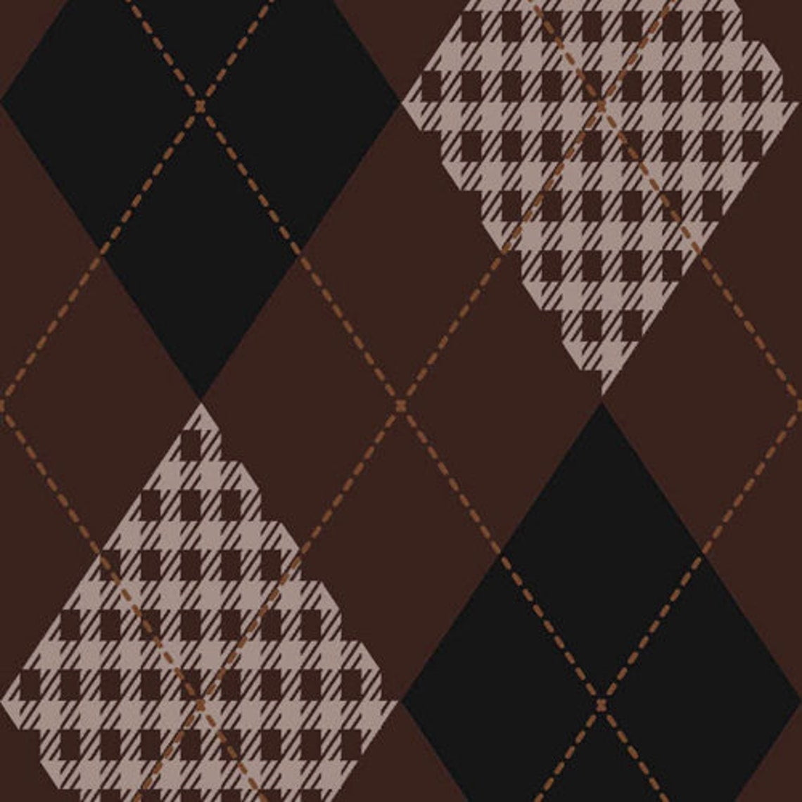 Checker Plaid Design Printed on Hacci Brushed Fabric, DIY projects ...