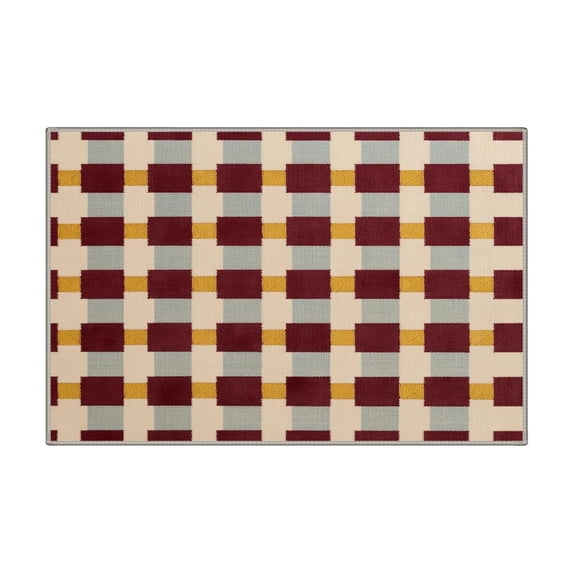 Checkerboard Area Rug - Soft Low Pile Mat for Entryway - Durable Floor ...