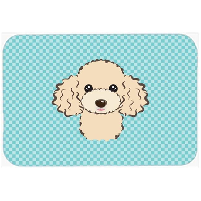 Checkerboard Blue Buff Poodle Mouse Pad, Hot Pad Or Trivet, 7.75 x 9.25 ...