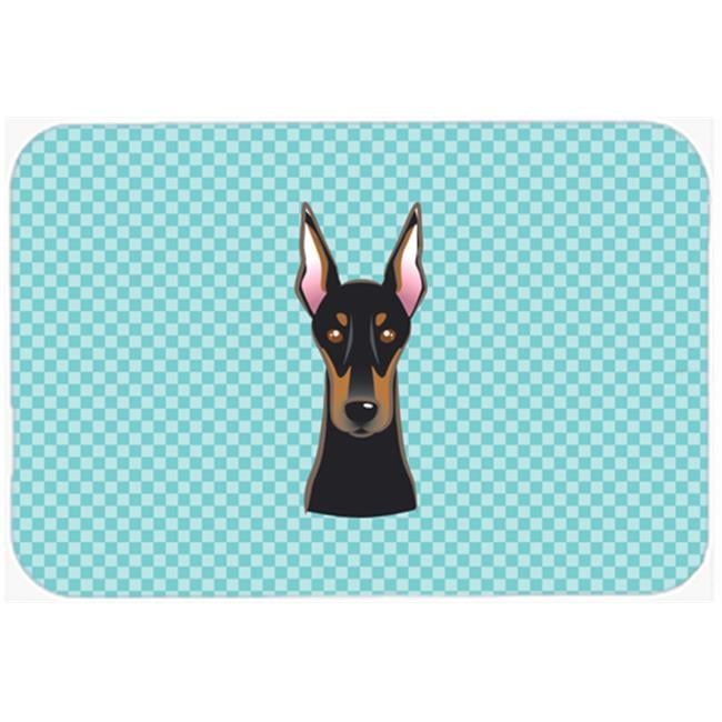 Carolines Treasures BB1183MP Checkerboard Blue Doberman Mouse Pad- Hot ...