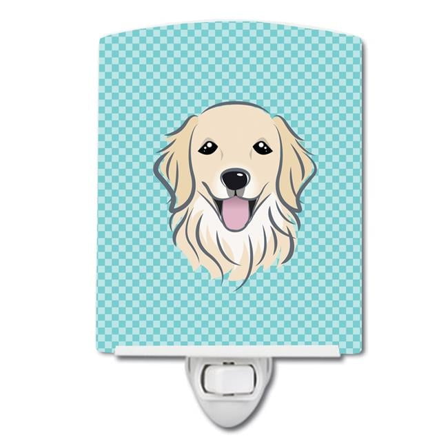 Checkerboard Blue Golden Retriever Ceramic Night Light - Walmart.com