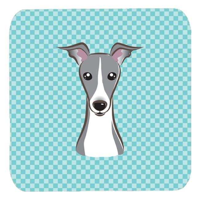 Checkerboard Blue Italian Greyhound Foam Coasters- Set Of 4 - Walmart.com