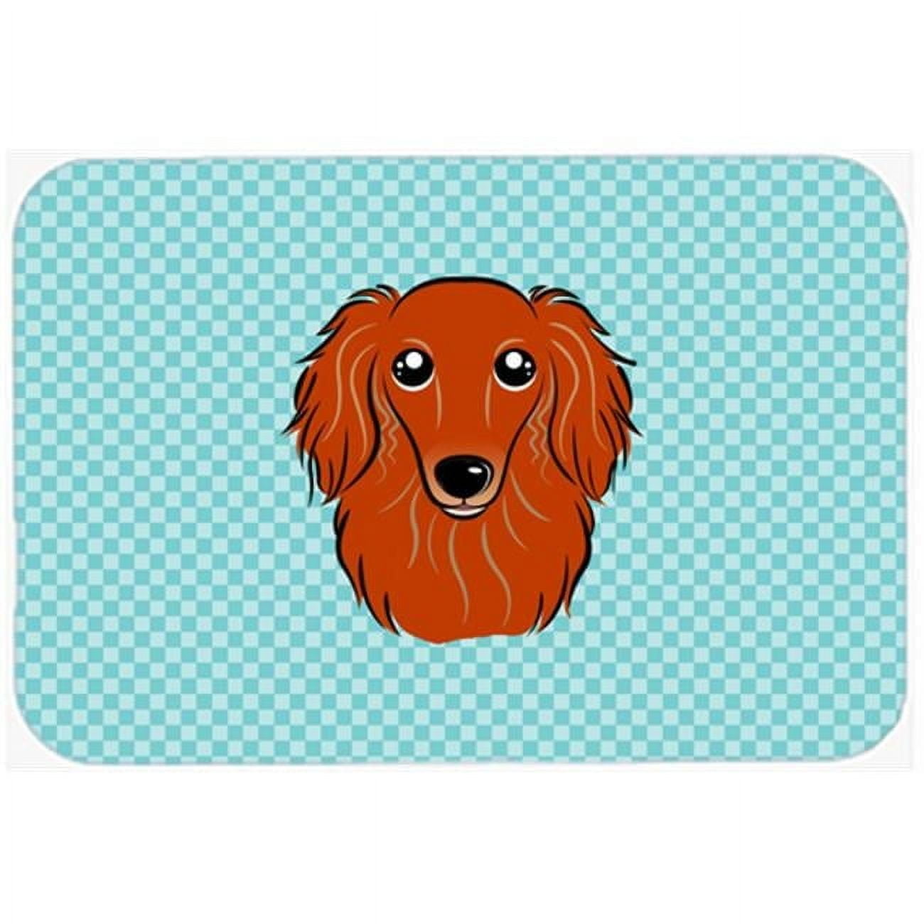 Checkerboard Blue Longhair Red Dachshund Mouse Pad - Walmart.com