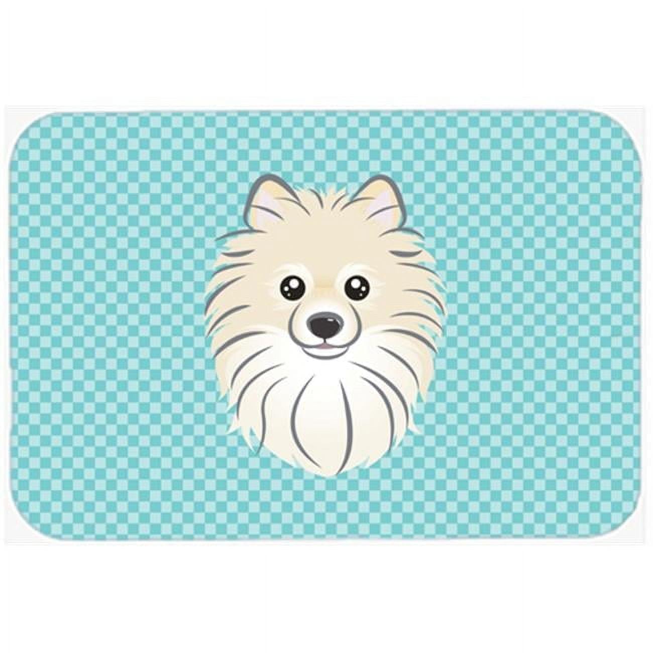Checkerboard Blue Pomeranian Mouse Pad, Hot Pad Or Trivet, 7.75 x 9.25 ...