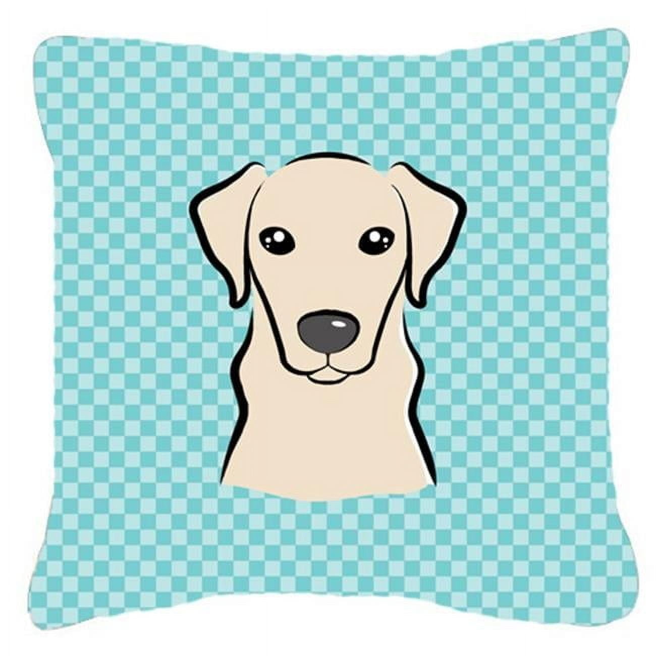 Checkerboard Blue Yellow Labrador Fabric Decorative Pillow - Walmart.com