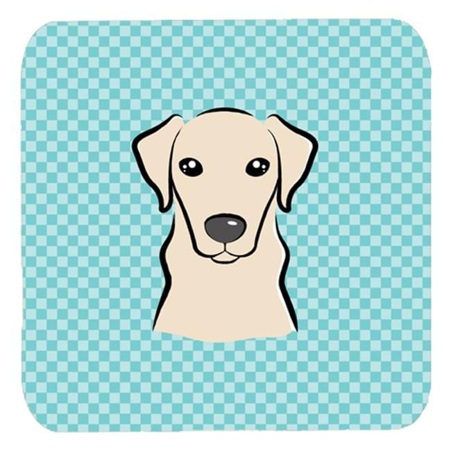 Checkerboard Blue Yellow Labrador Foam Coasters- Set Of 4 - Walmart.com