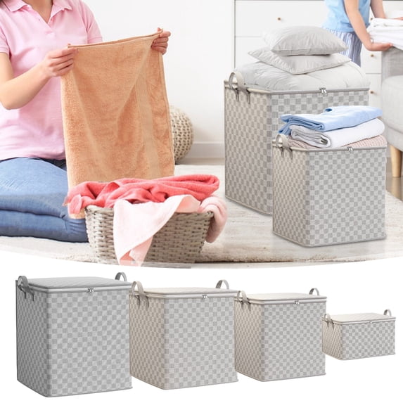 Checkerboard Clothes Storage Bag for Quilt and Garment Organization ...
