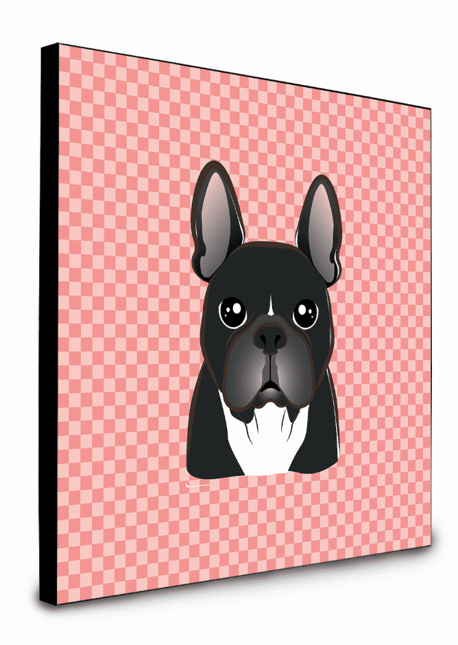Carolines Treasures 8 x 8 x 0.625 in. Checkerboard Pink French Bulldog ...