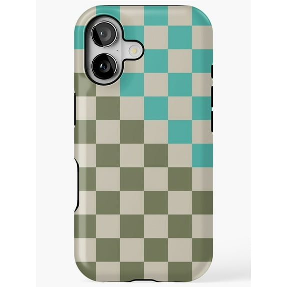 Checkerboard Diagonal Check Vintage Art iPhone Case 11 12 13 14 15 16 ...