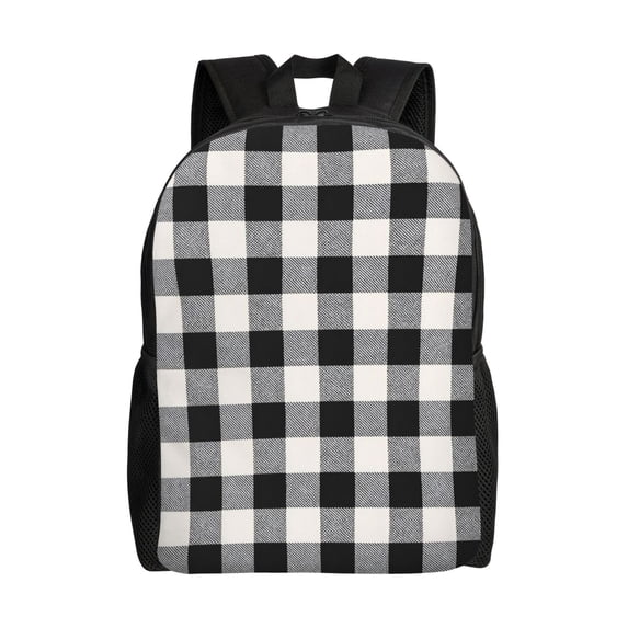 Checkerboard Grid Backpack Full Front Print Travel Laptop Bag for Men ...
